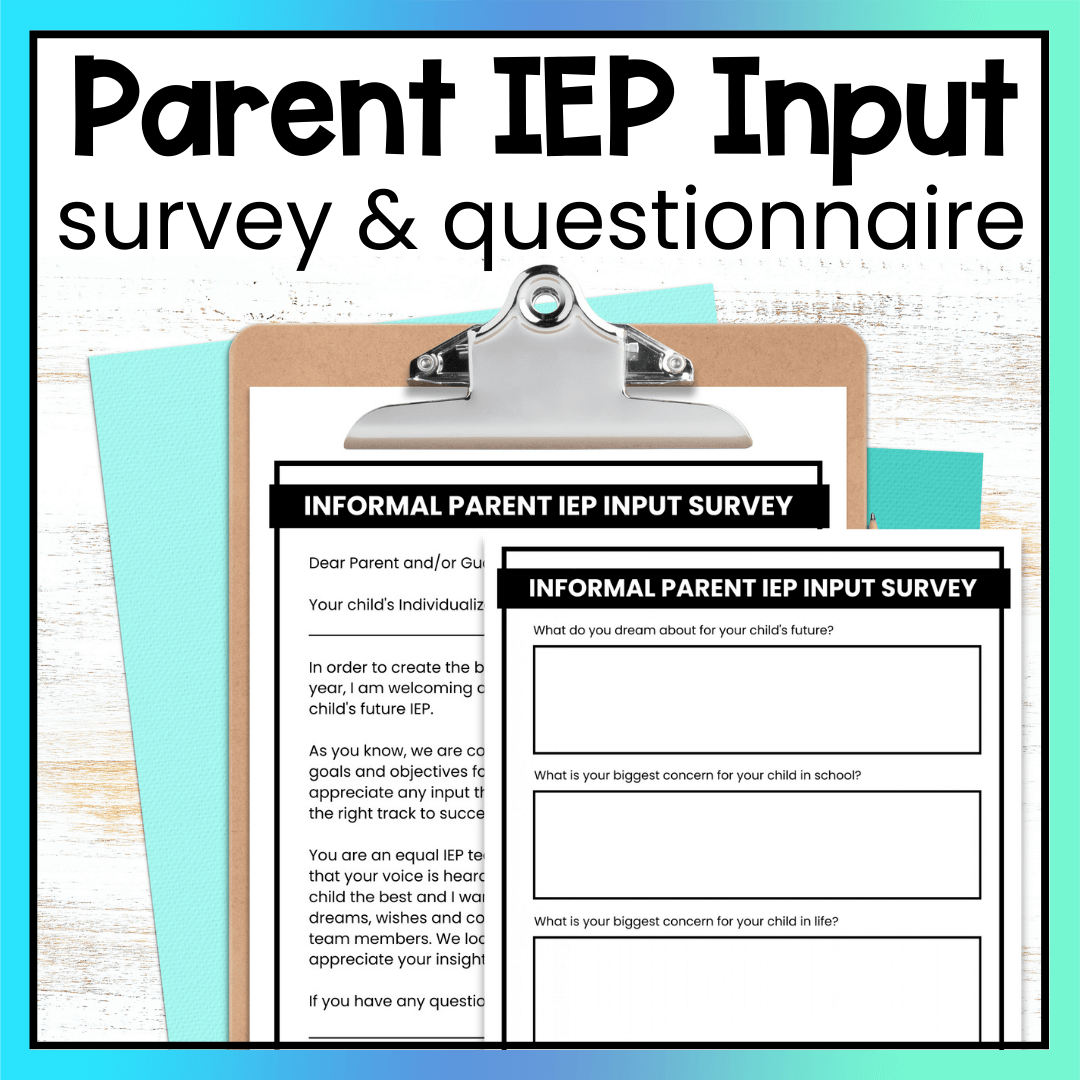 Free Special Education Informal IEP Parent Input Survey IEP Meeting ...