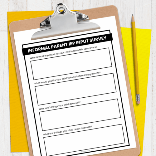 Free Special Education Informal IEP Parent Input Survey IEP Meeting ...