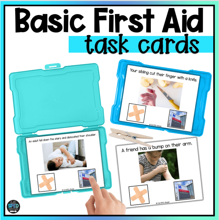 Free Basic First Aid and Health Safety Task Cards Special Education ...