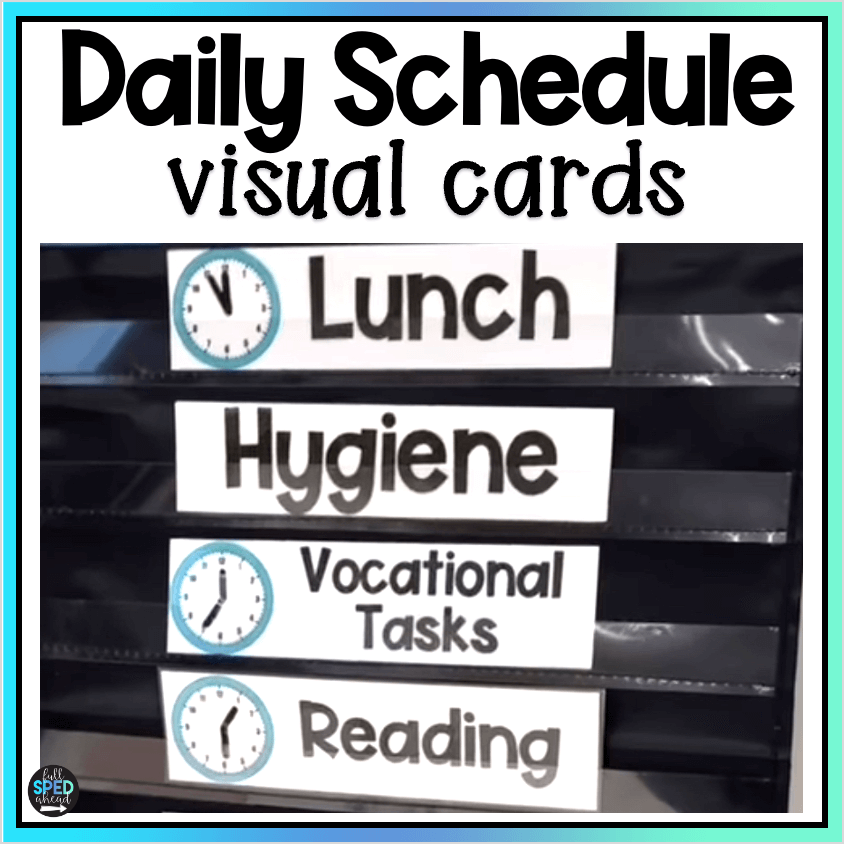 Free Visual Daily Schedule Cards for Special Education Pocket Chart ...