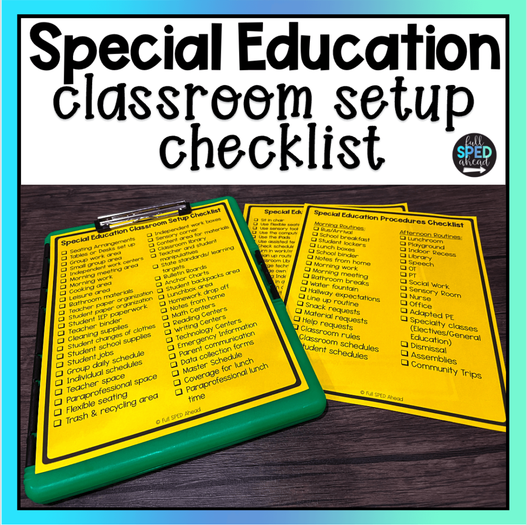 Free Special Education Classroom Set Up Checklist Guide Back to School ...