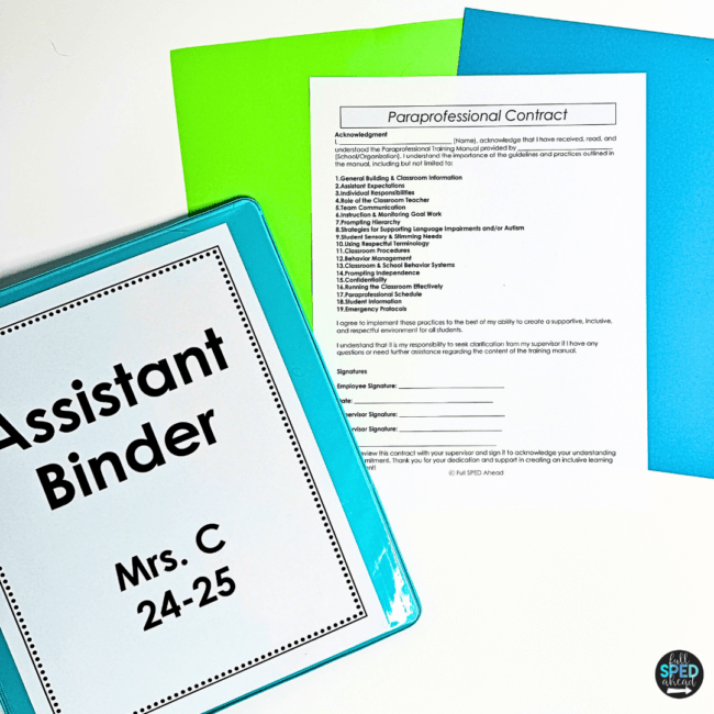 Comprehensive Paraprofessional Training Binder for Back to School ...