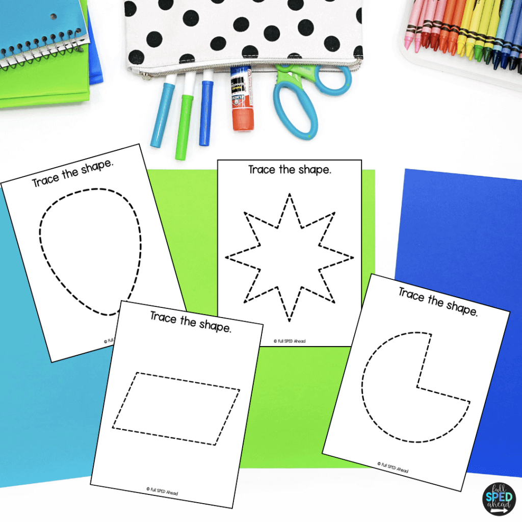 Free Tracing Math Shapes Geometry Work Task Fine Motor Skills Special ...