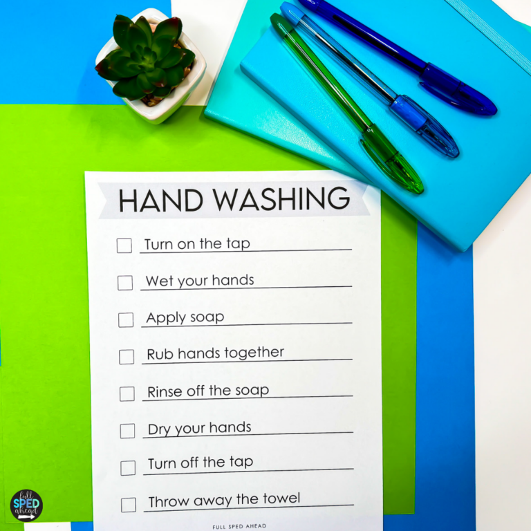 Washing Hands Task Analysis Special Education Life Skills Classroom ...