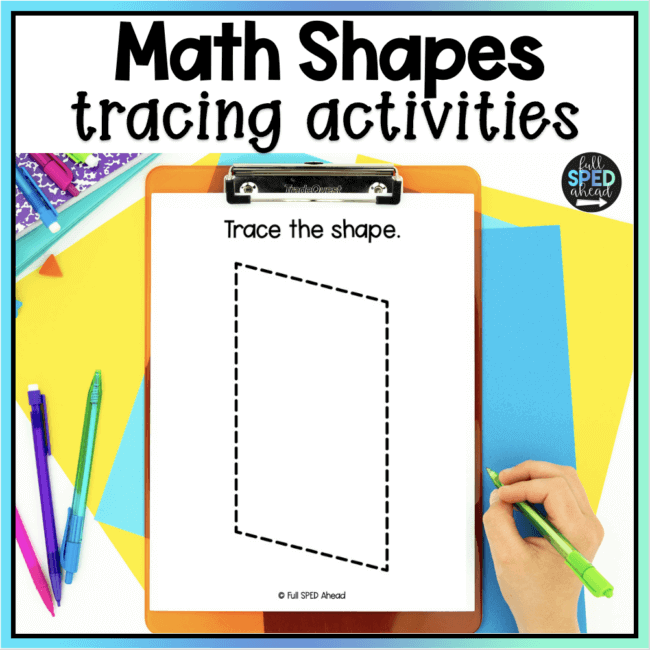 Free Tracing Math Shapes Geometry Work Task Fine Motor Skills Special ...