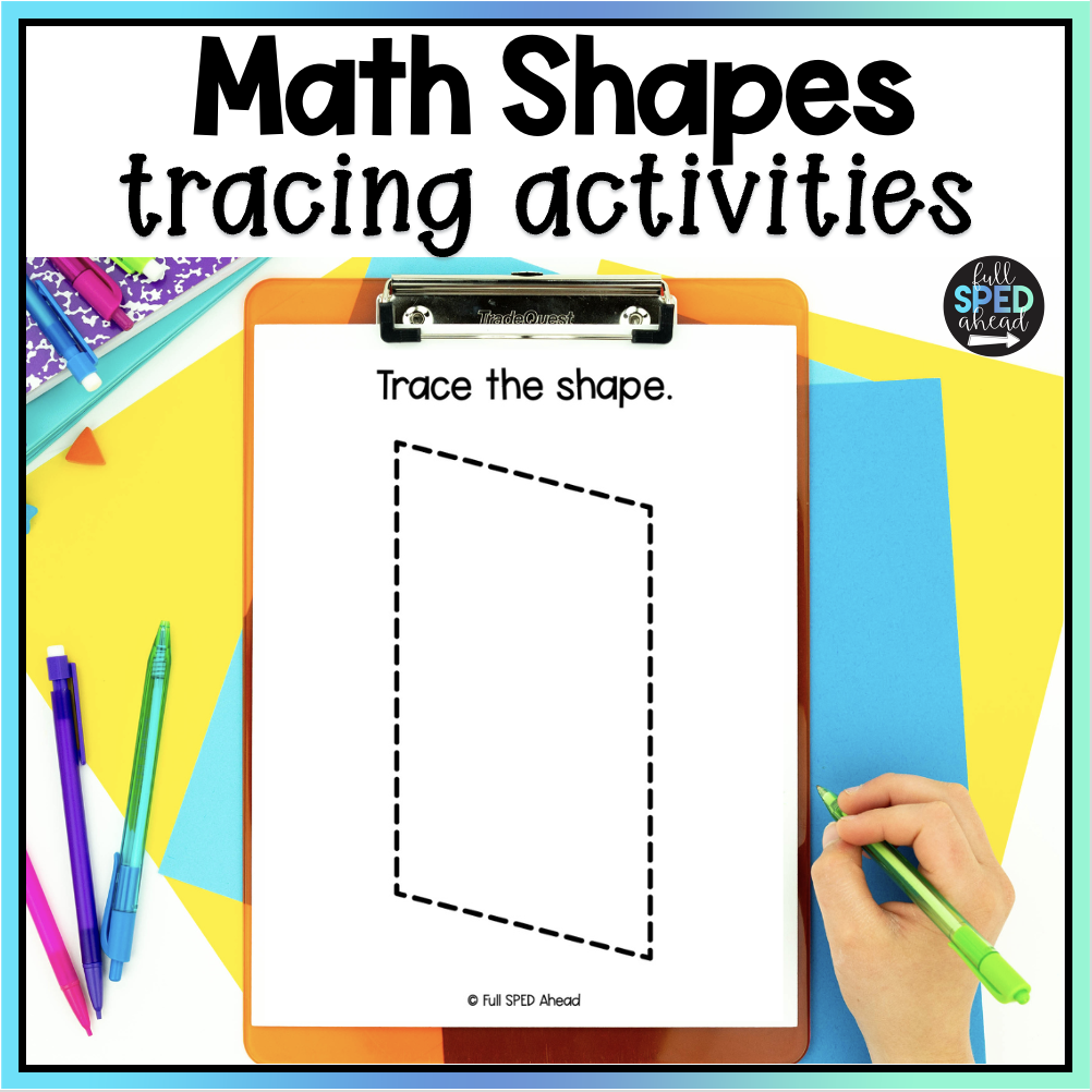 Free Tracing Math Shapes Geometry Work Task Fine Motor Skills Special ...