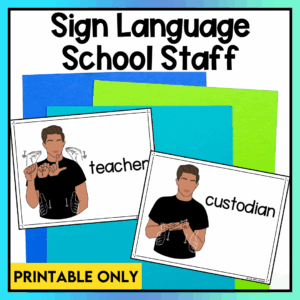 School Staff Members ASL Sign Language Printable Bulletin Board Posters ...