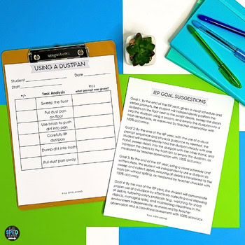Domestic & Cleaning Skills Class Visual Task Analysis Template Special ...