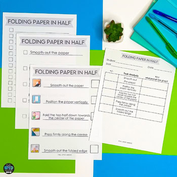 Fold Paper in Half Visual Task Analysis Template Special Education Life ...