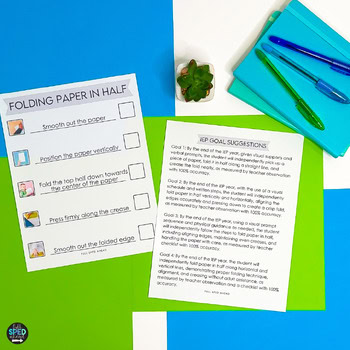 Fold Paper in Half Visual Task Analysis Template Special Education Life ...