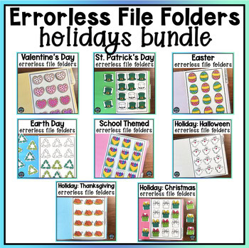 Holidays Errorless File Folder Games Autism Centers Work Tasks Special ...
