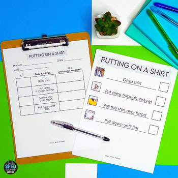 How to Put on a Shirt Classroom Visual Task Analysis Template Special ...