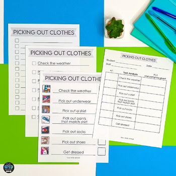 Picking Out Clothes Visual Task Analysis Template Special Education ...