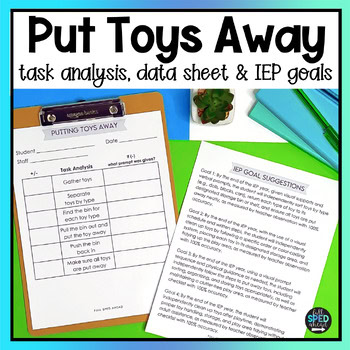 Put Away Toys Visual Task Analysis Template Special Education Life ...