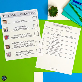 Put Books Away Bookshelf Visual Task Analysis Template Special ...