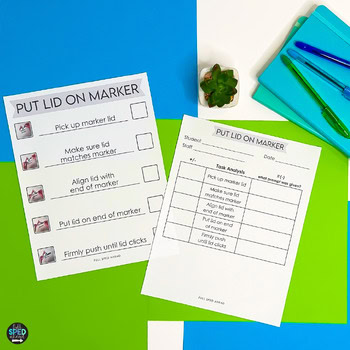 Put Lid on Markers Visual Task Analysis Template Special Education Life ...