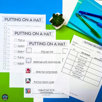 Put On A Hat Visual Task Analysis Template Special Education Life ...
