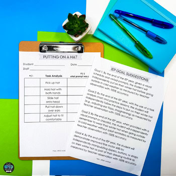 Put On A Hat Visual Task Analysis Template Special Education Life ...