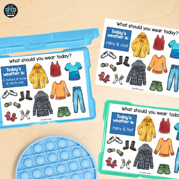 Seasons Dressing for the Weather Morning Meeting Task Cards Special ...
