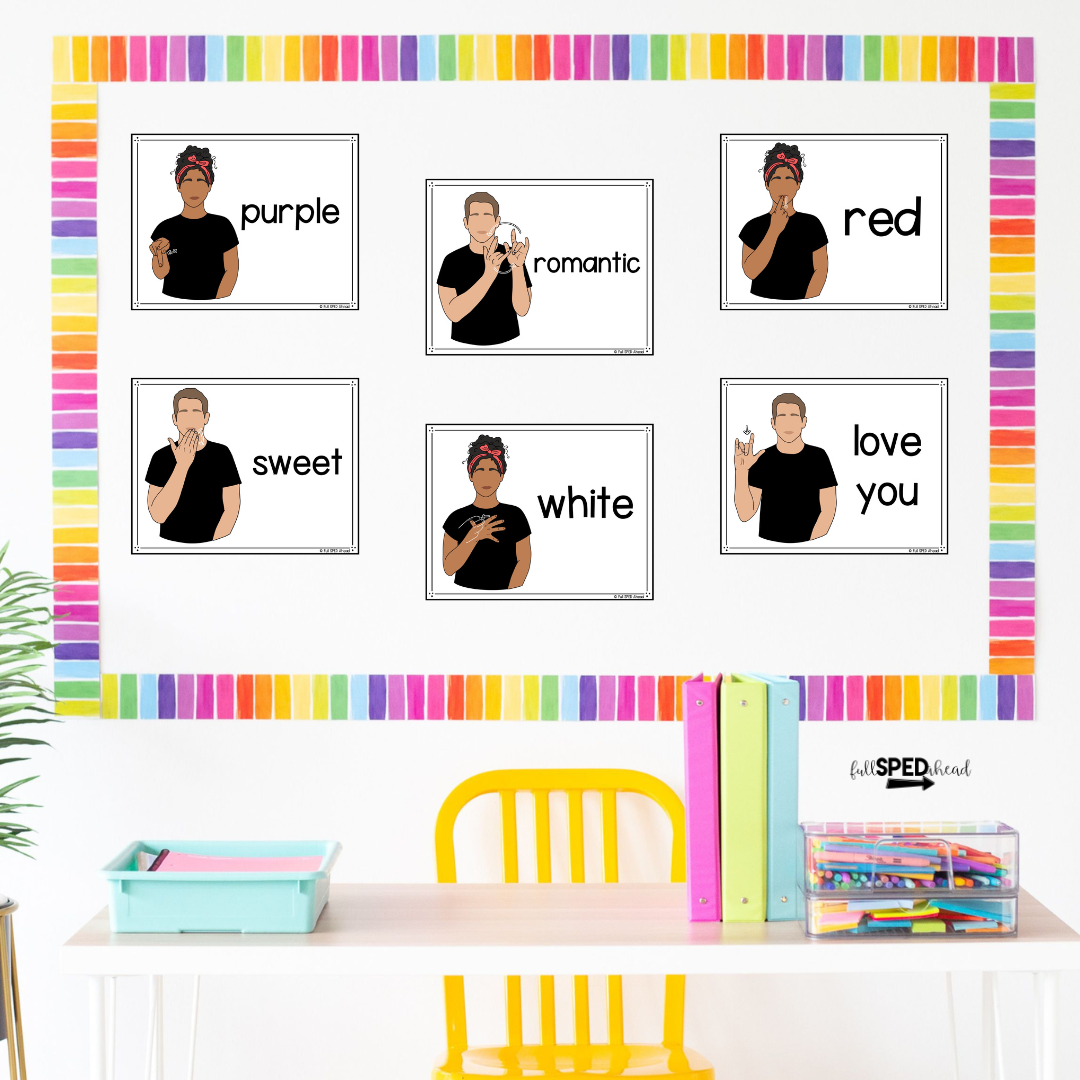 Valentine's Day ASL Sign Language Printable Bulletin Board Posters ...