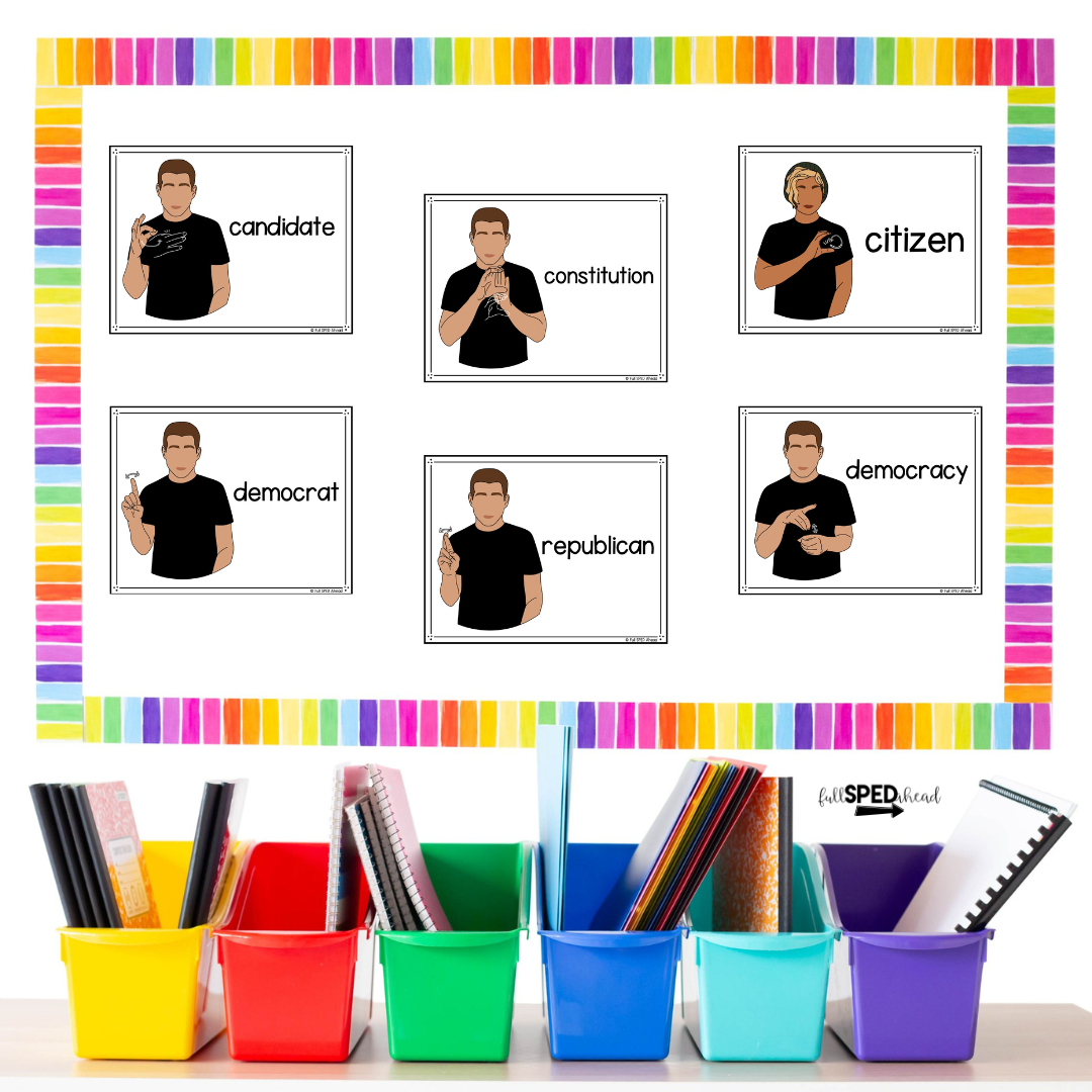 Presidential Election ASL Sign Language Printable Bulletin Board ...