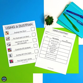 Use A Dustpan Visual Task Analysis Template Special Education Life ...