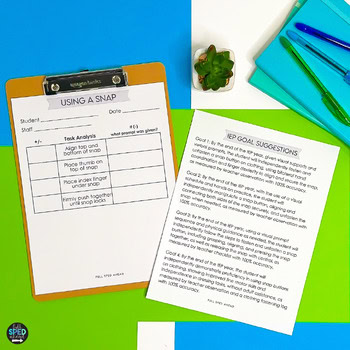 Use a Snap Visual Task Analysis Template Special Education Life Skills ...