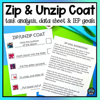 Zip Unzip Coat Visual Task Analysis Template Special Education Life ...