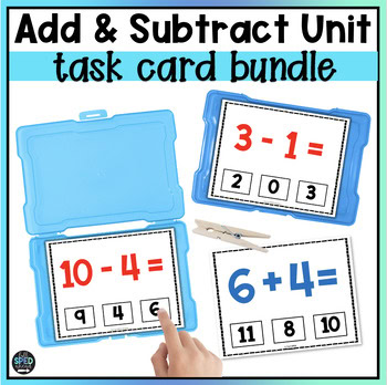Addition and Subtraction Numbers Unit Lessons Task Card Special ...