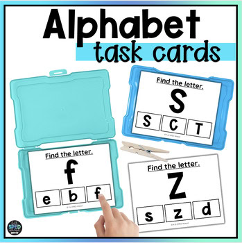Alphabet Identification Basic Skills Reading Task Cards Center Special ...