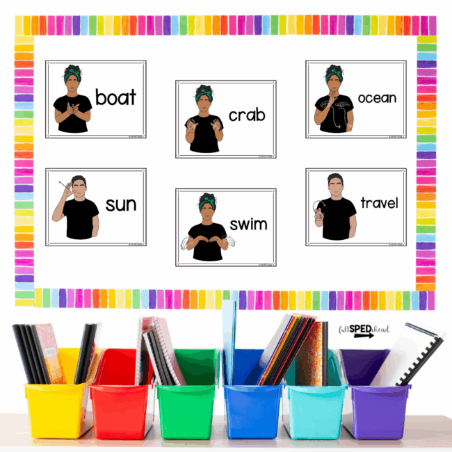 Summer Words Sign Language Printable Bulletin Board Posters Lessons ...
