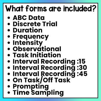 Behavior Special Ed Data Collection Tracking Sheets Google Forms ABA ...
