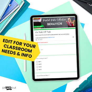 Behavior Special Ed Data Collection Tracking Sheets Google Forms ABA ...