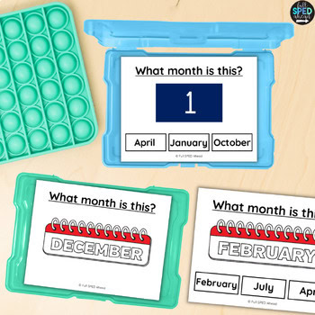 Calendar Months of the Year Morning Meeting Task Cards for Special ...