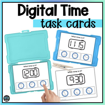 Digital Time to the Hour and Half Hour Task Cards Math Centers Special ...