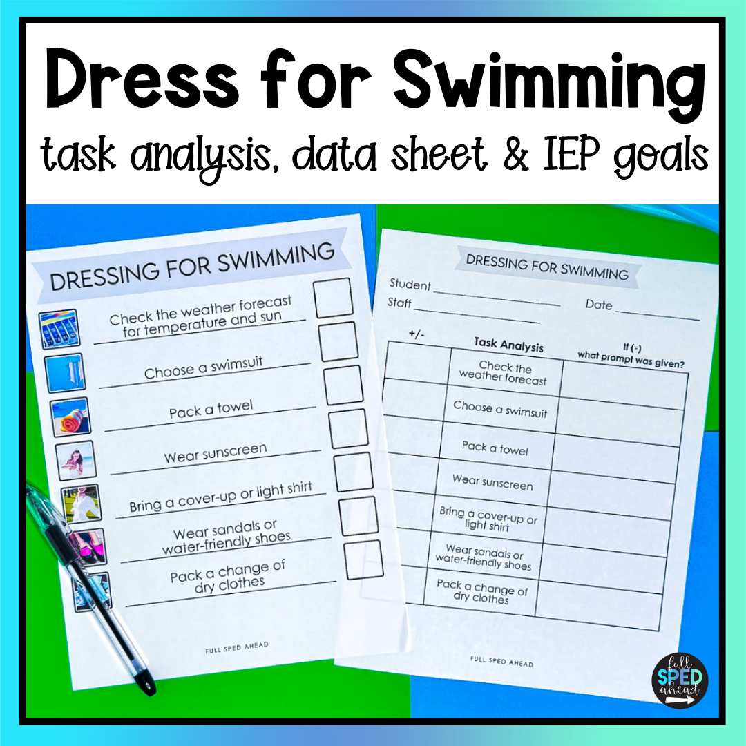 How To Dress for Swimming Summer Visual Task Analysis Template Special ...