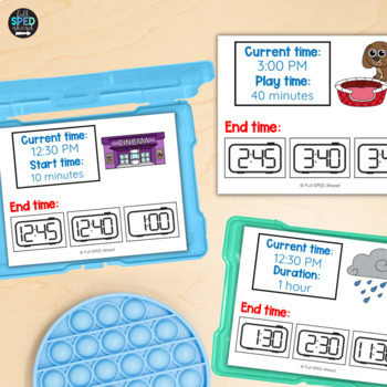 Elapsed Time Games Digital Clock Task Cards Math Center Autism Special ...