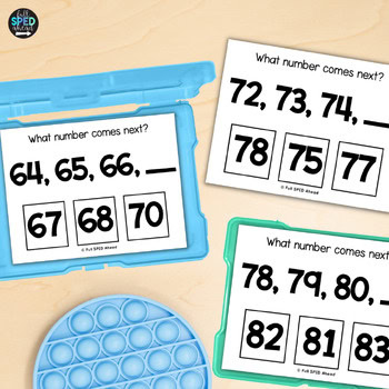 Fill in the Blank Missing Number Sequencing Math Task Cards Special ...