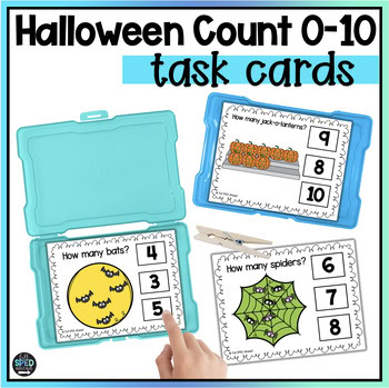 Halloween Counting 0-10 Number Identification Task Cards for Special ...