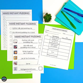 Make Instant Pudding Visual Task Analysis Template Special Education ...