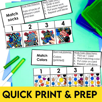 Matching Work Task Boxes Bins Independent Vocational Skills Special ...