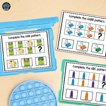 Math Geometry Sequences Patterns Task Cards Autism Centers Special ...