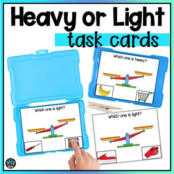Measurement Weight Heavy or Light Task Cards Activities for Special ...