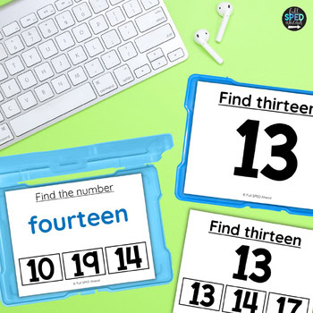 Number Identification 11-20 Basic Skill Math Task Cards Center Special ...