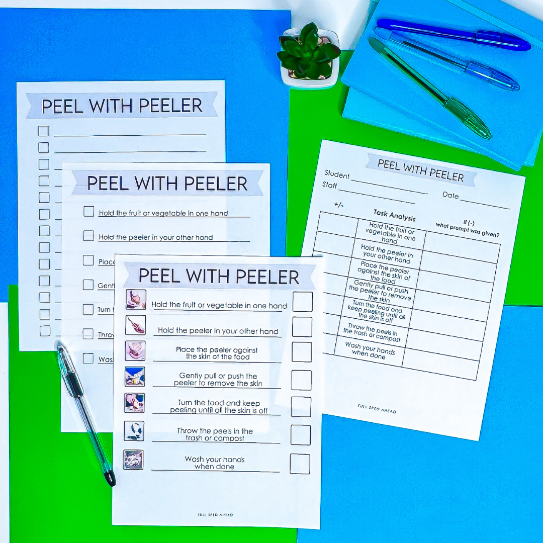 How To Peel with a Peeler Cook Visual Task Analysis Template Special ...