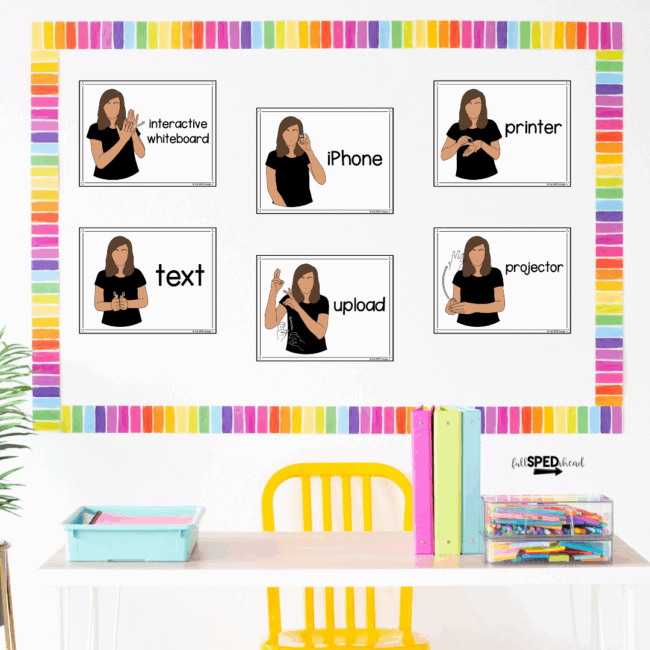 Technology Words ASL Sign Language Printable Bulletin Board Posters ...