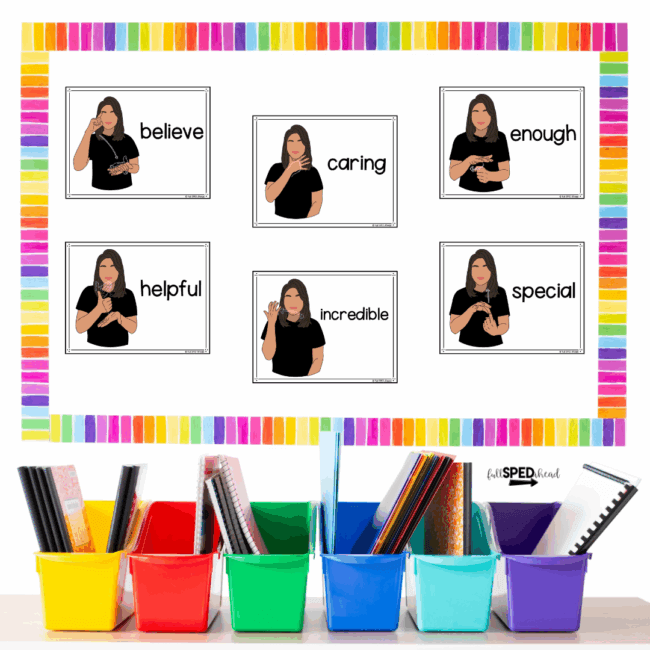 Positive Behaviors ASL Sign Language Printable Bulletin Board Posters ...