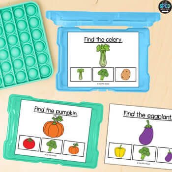 Vegetables Identification Food Groups Health Task Cards for Special ...