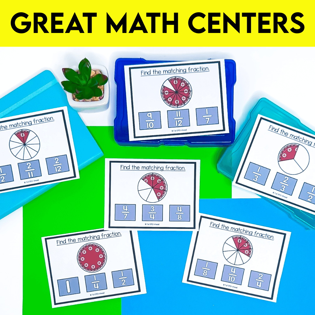Measurement Identifying Fractions with Food Math Task Cards Special ...
