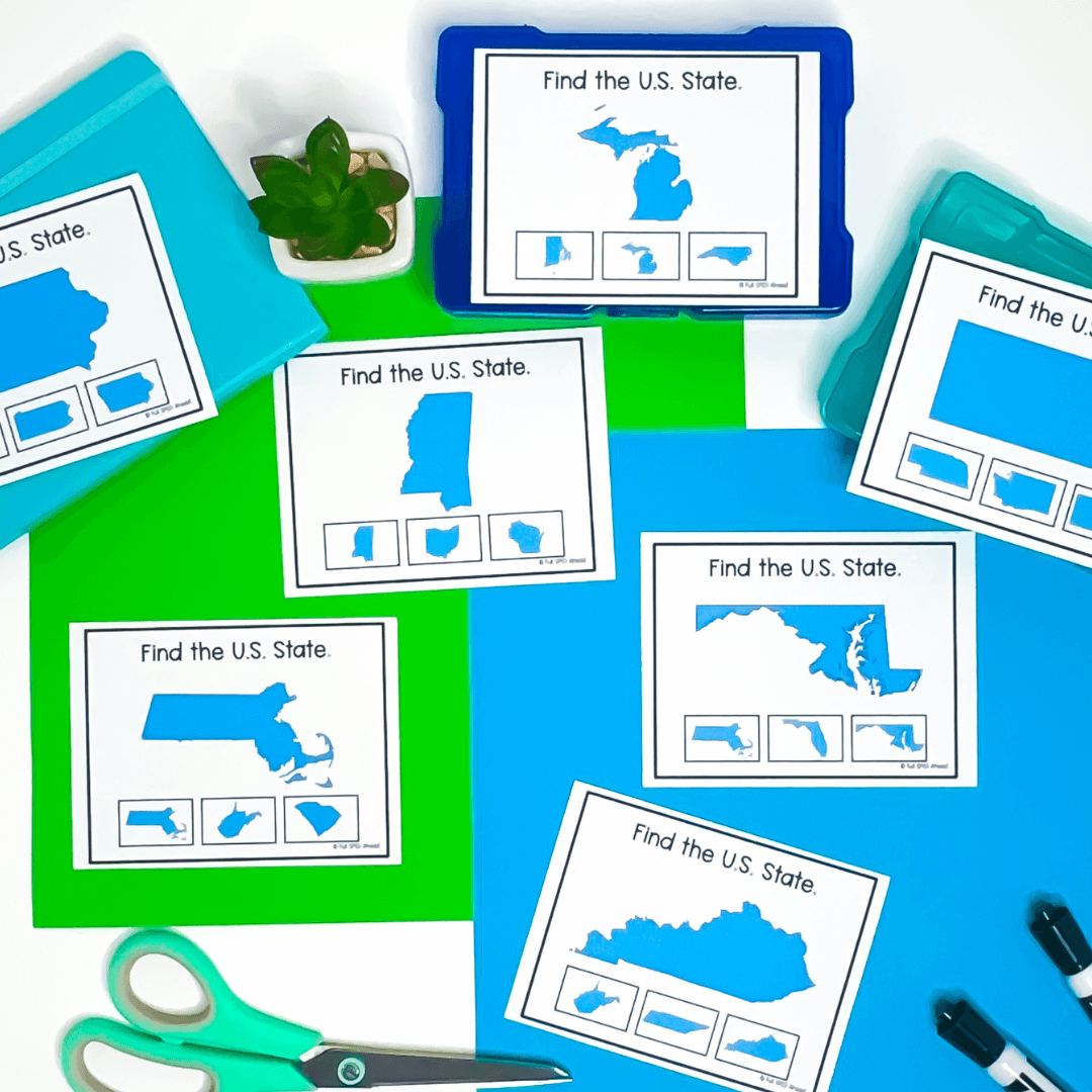 Social Studies Geography Map Skills Task Cards Special Education Center ...